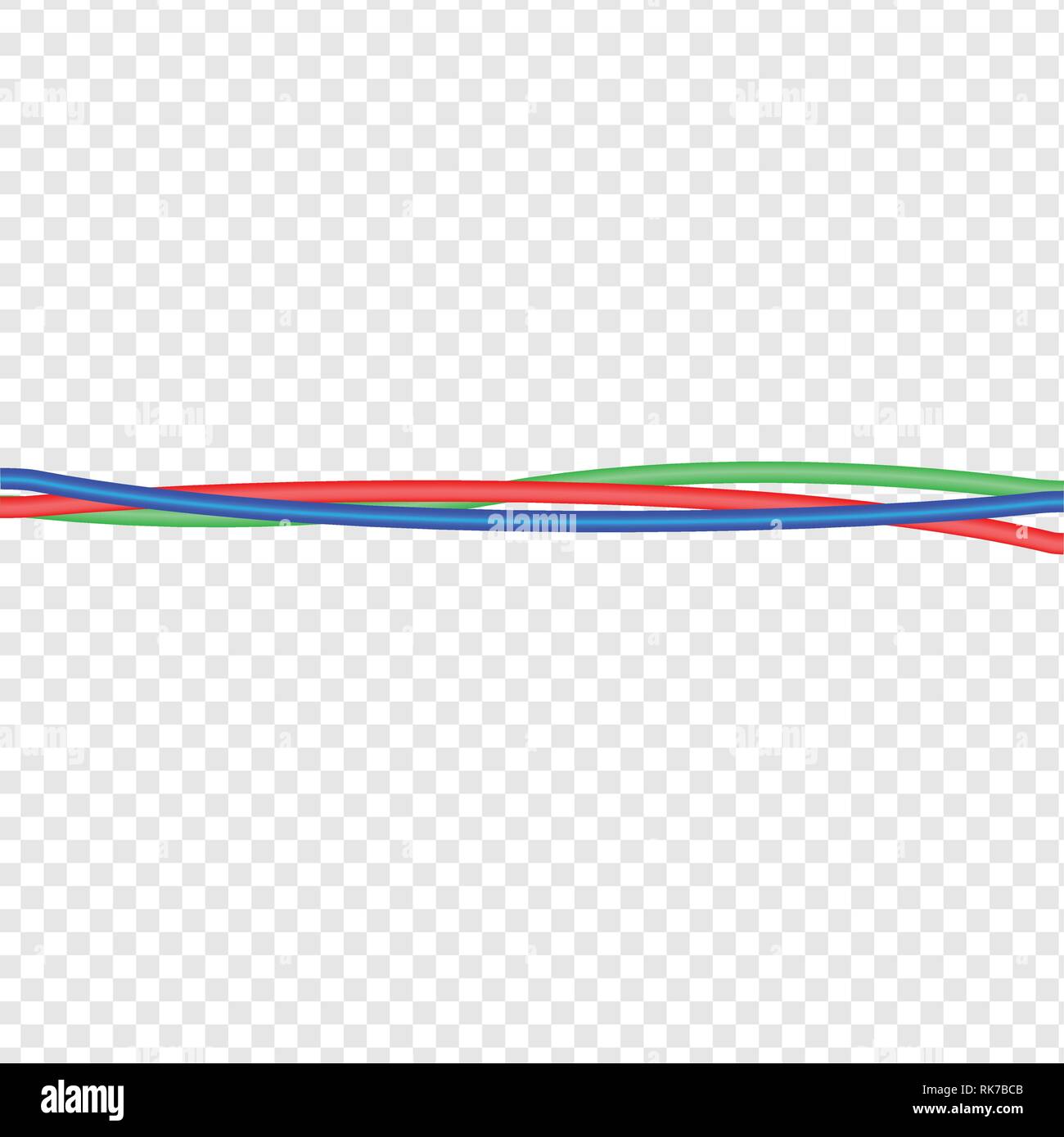 Vector set of realistic isolated electrical wires for decoration and ...