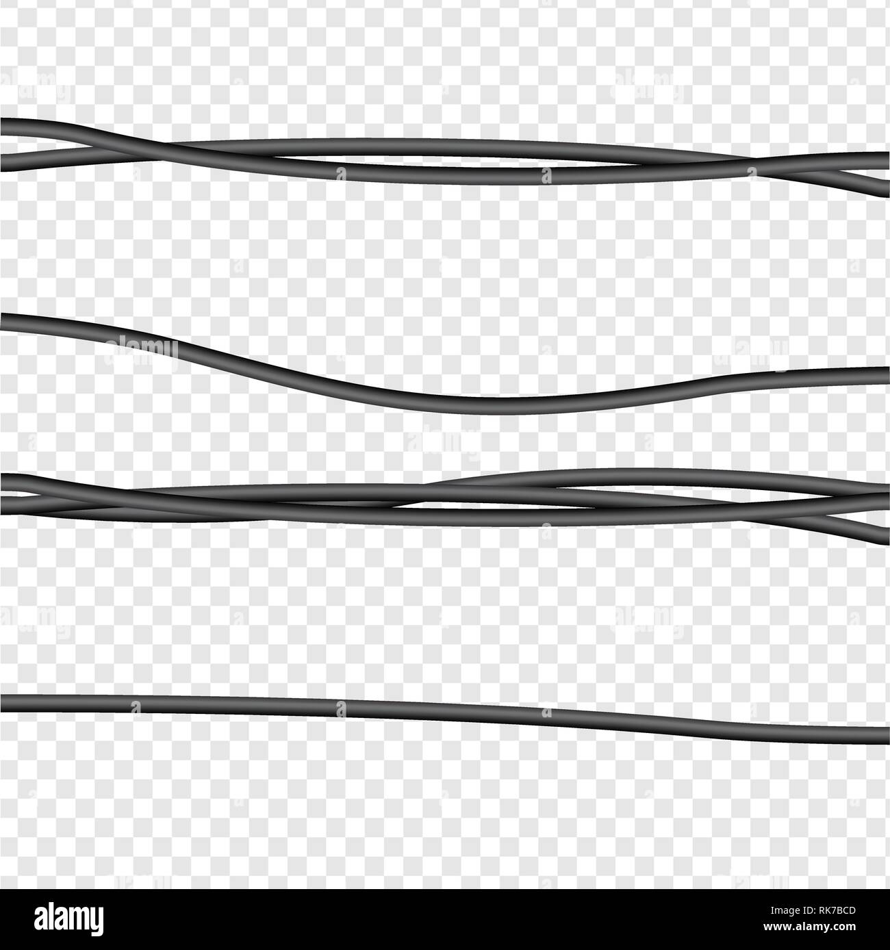 Vector set of realistic isolated electrical wires for decoration and ...