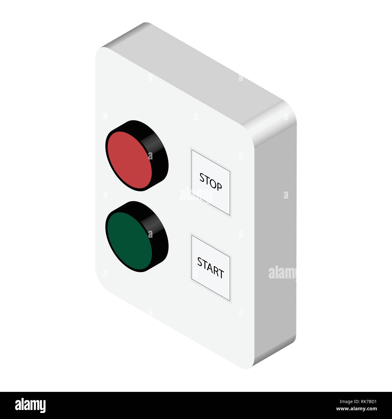 Buttons stop and start. Round web element. Vector illustration isolated ...