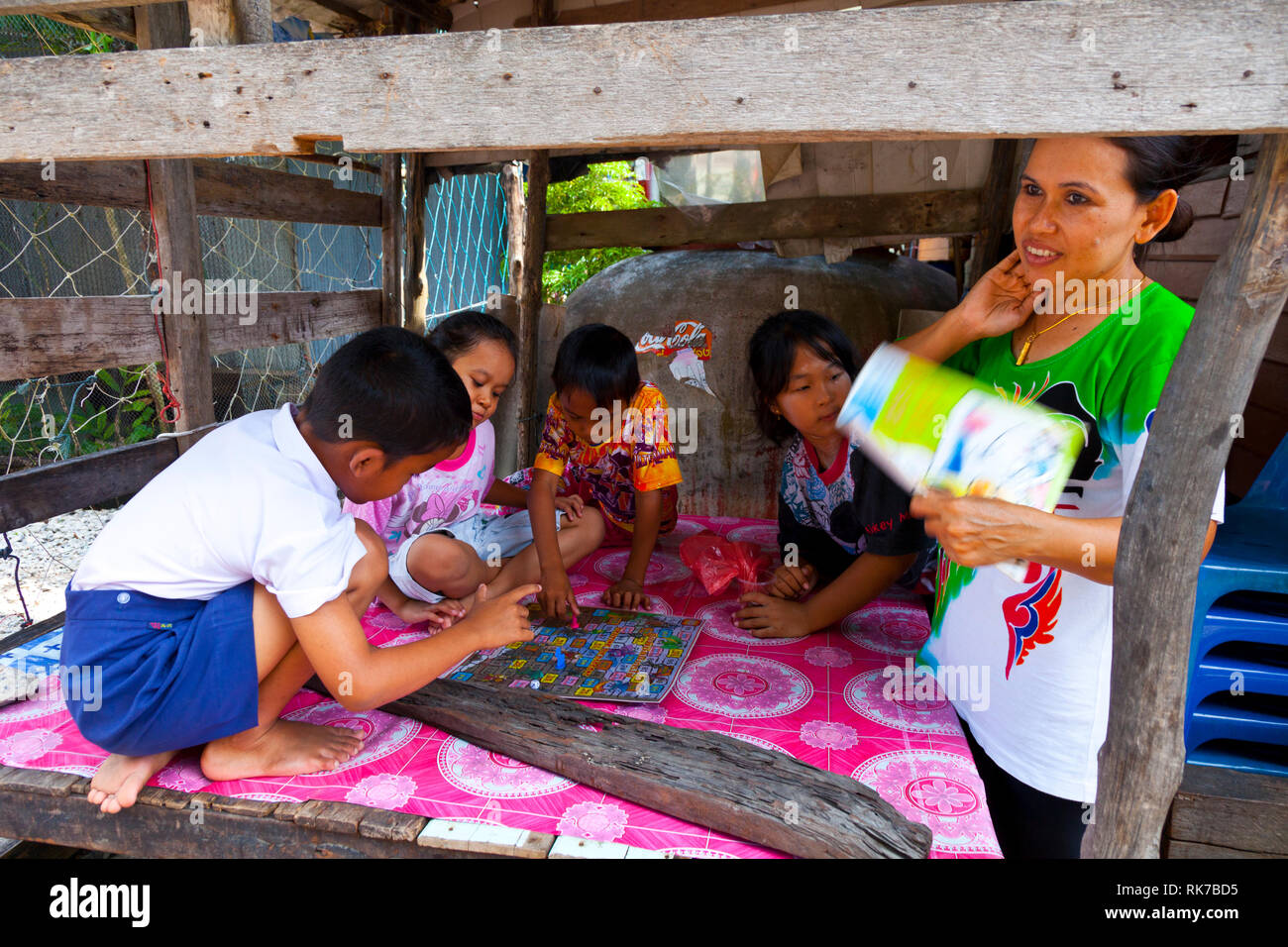 Local people. Panyee fishing village. Phang Nga Bay, Andaman Sea ...
