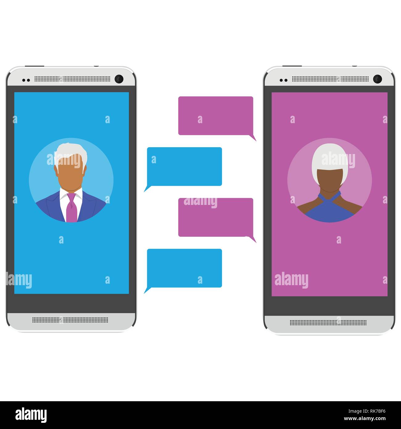 Cartoon Smartphone Woman Mobile Chat Stock Photos & Cartoon Smartphone ...