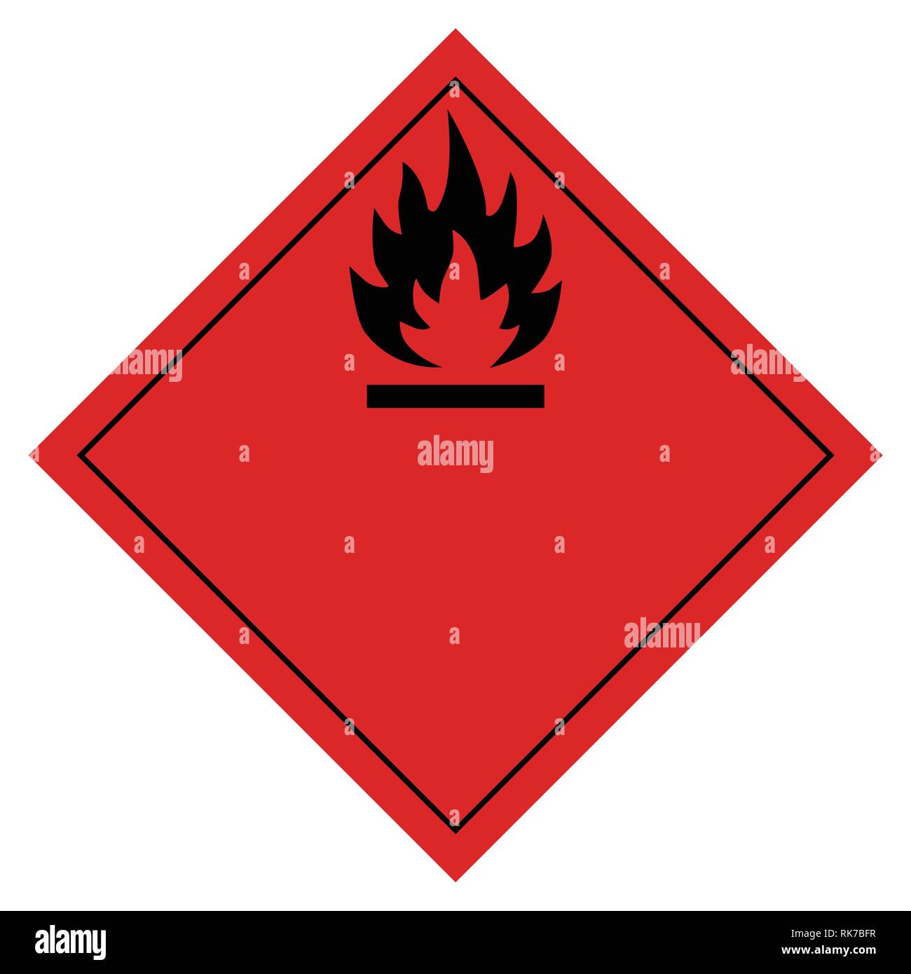 Vector illustration hazard pictogram- flammable transport sign isolated ...