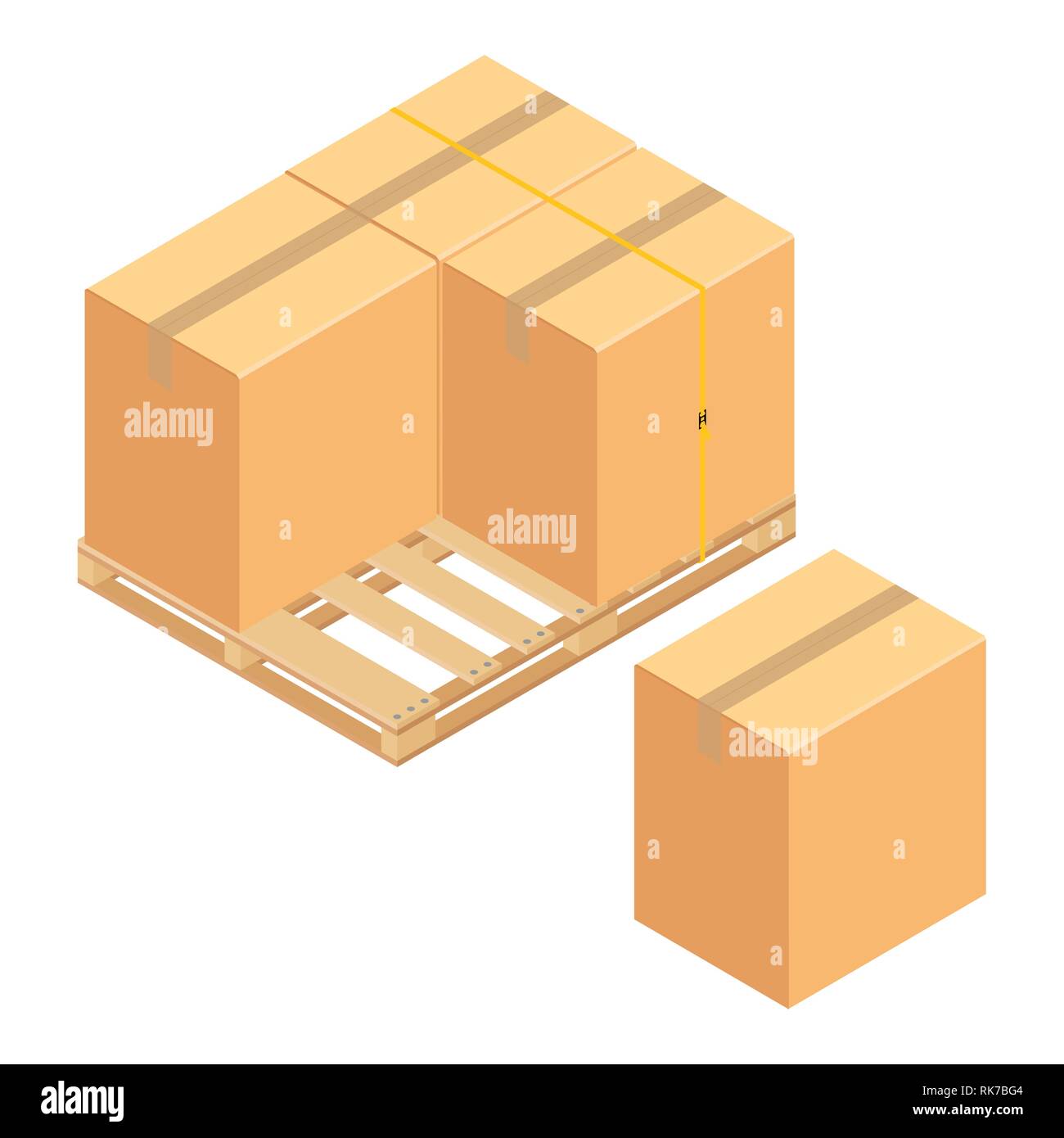 Boxes on wooden pallet. |Warehouse cardboard parcel boxes stack wooden ...