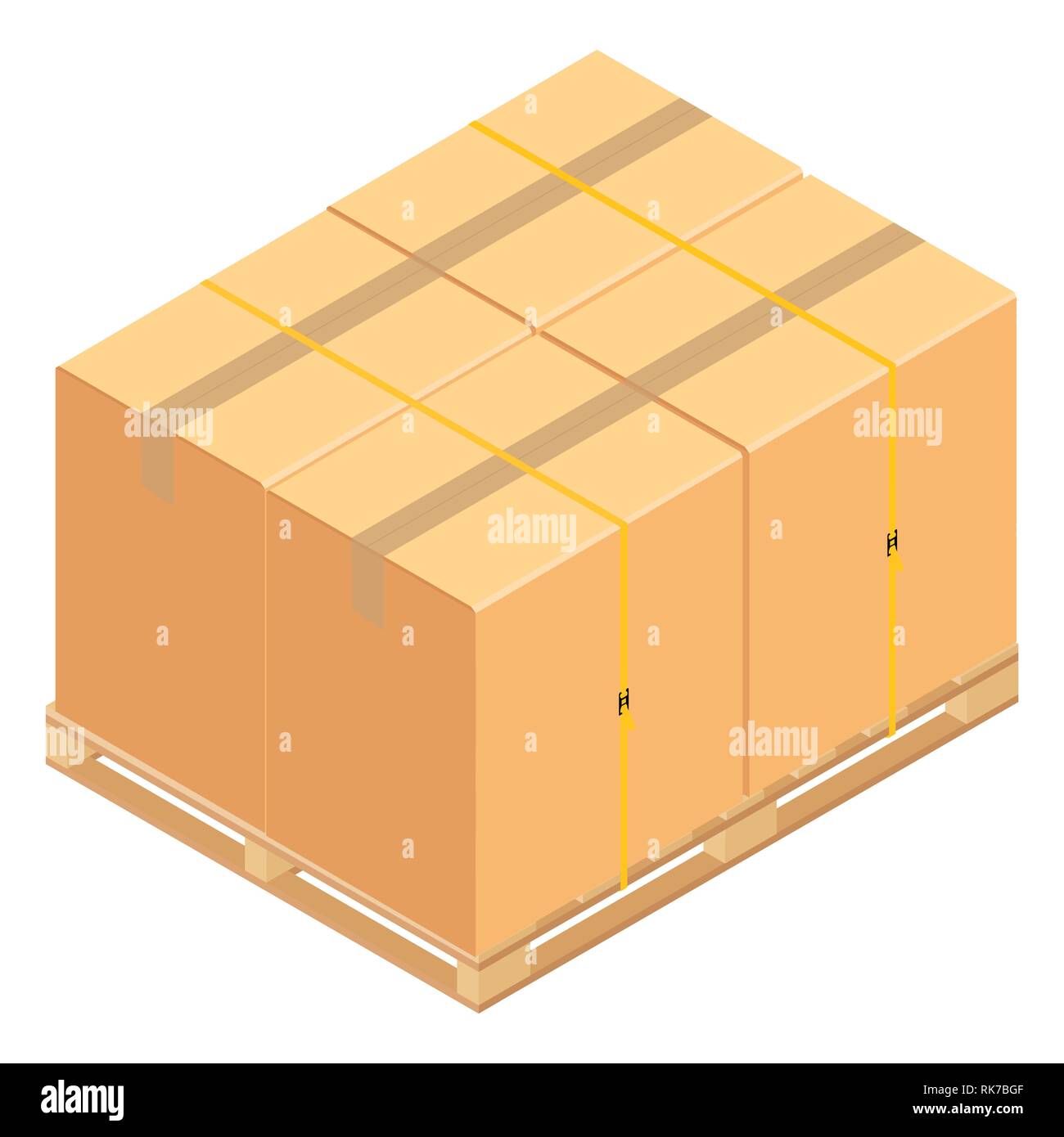 Boxes on wooden pallet. |Warehouse cardboard parcel boxes stack wooden ...