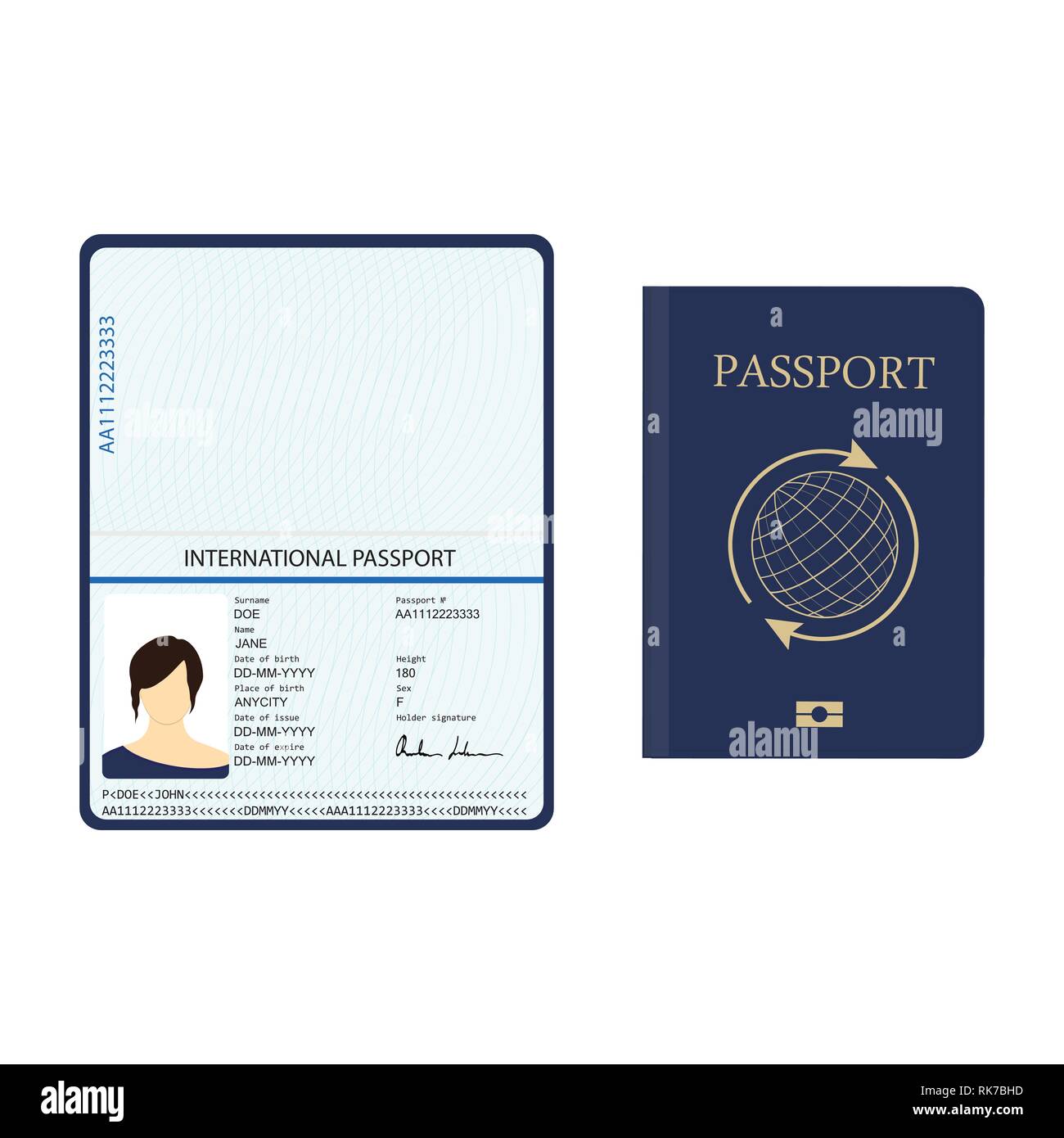Biometric passport page Stock Vector Images - Alamy