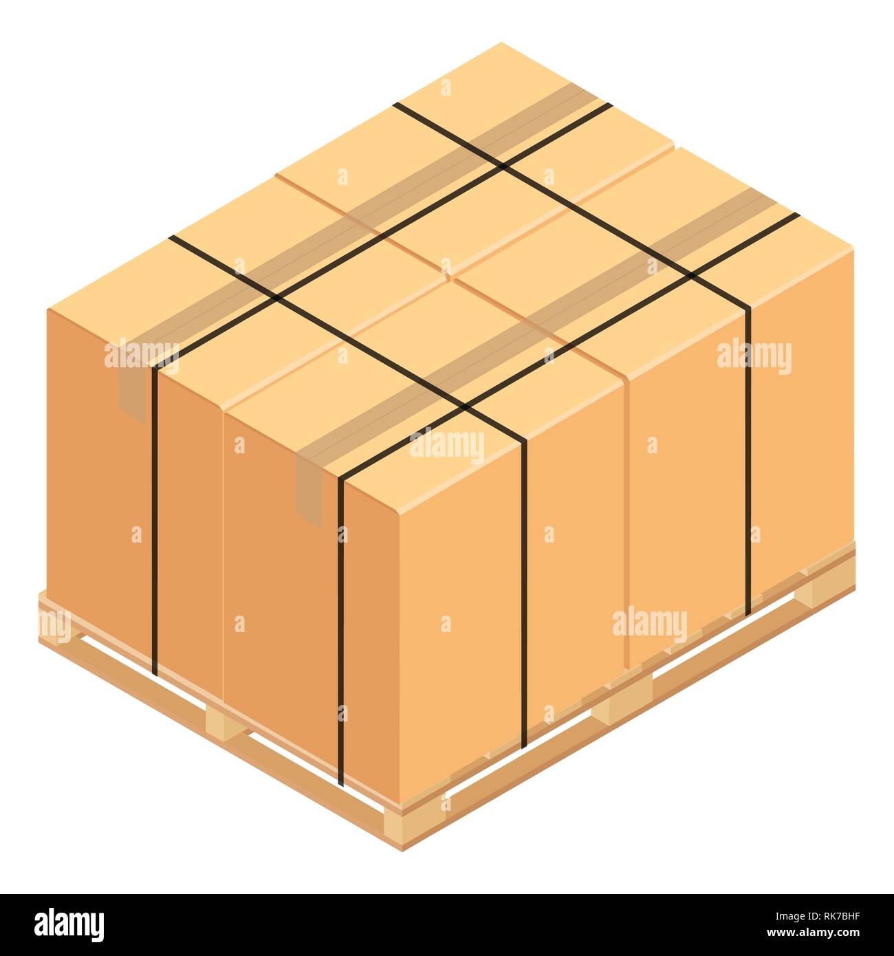 Boxes on wooden pallet. |Warehouse cardboard parcel boxes stack wooden ...
