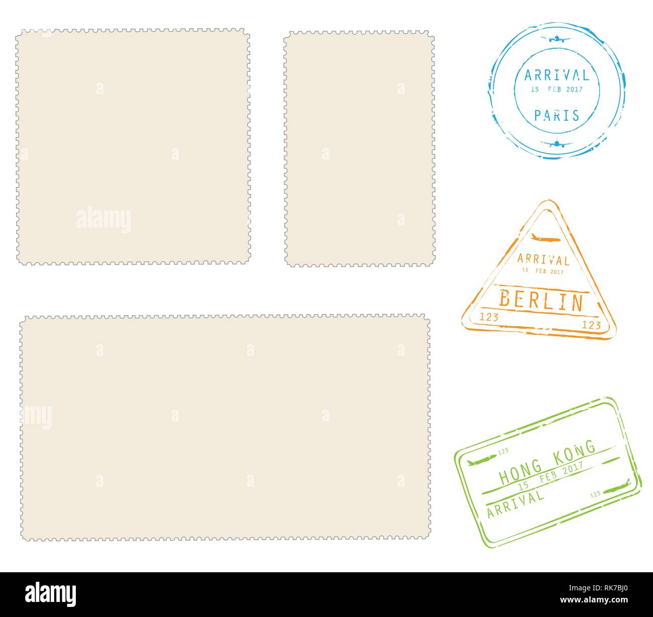 Vector collection of empty post marks and stamps Stock Vector Image ...