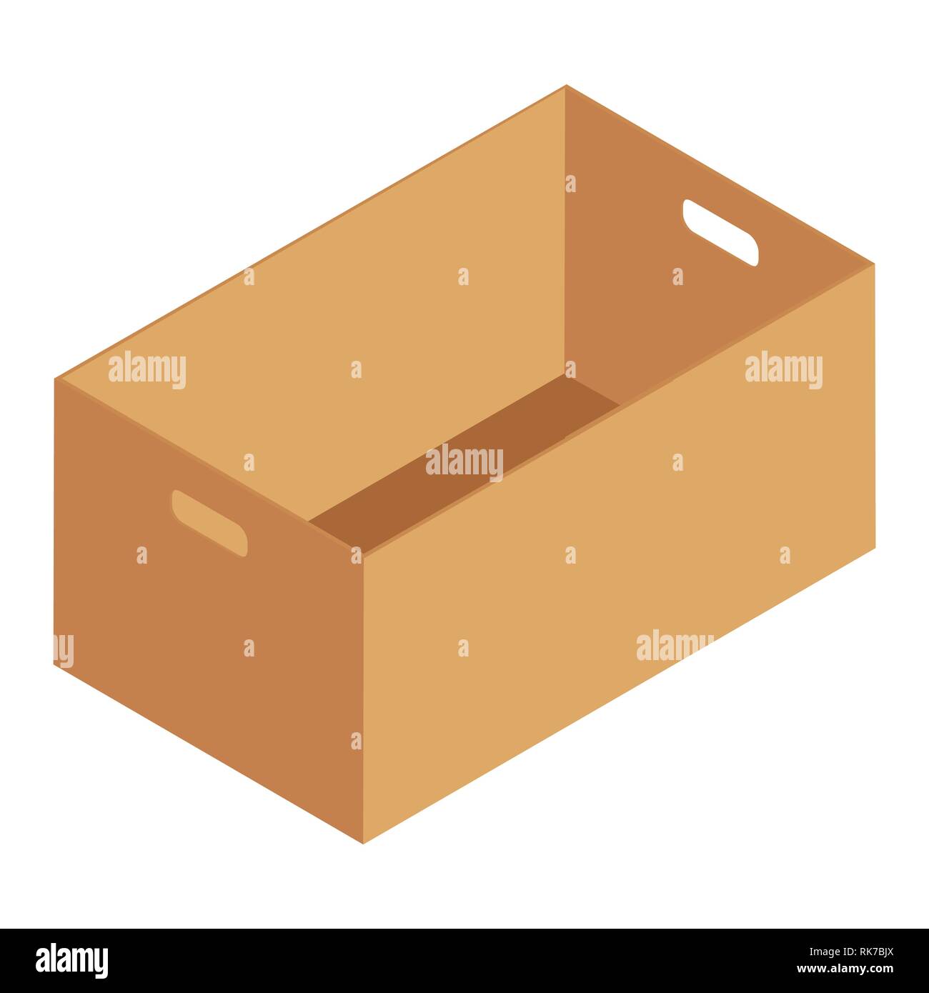Vector illustration brown open box with handles icon Stock Vector Image ...