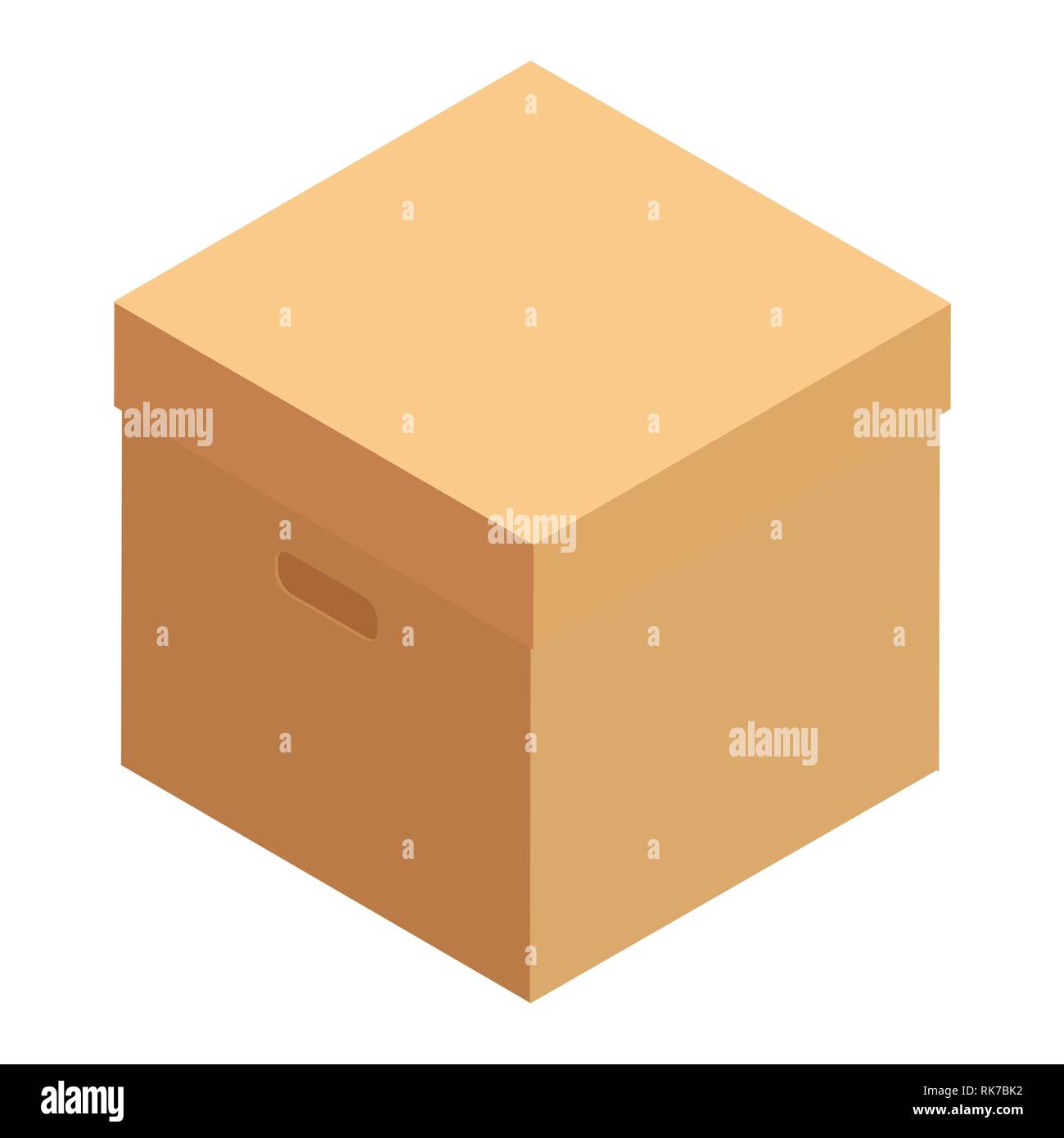 Vector illustration brown close box with handles icon Stock Vector ...