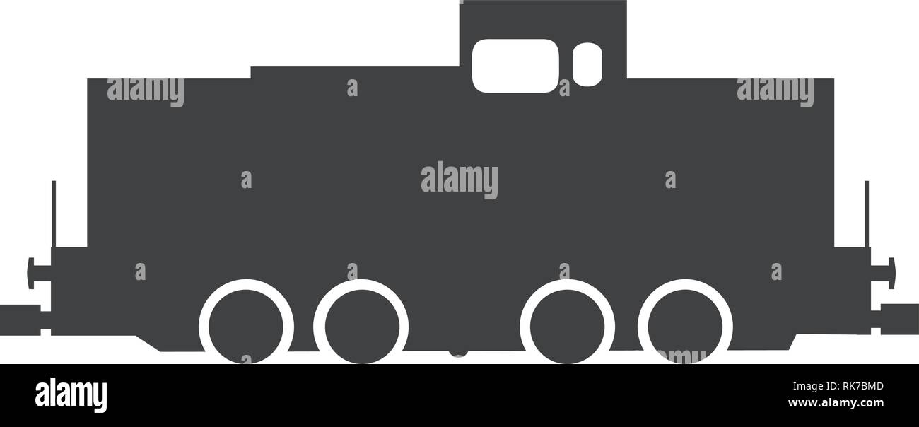 Simple vector flat icon train grey silhouette. Transport ...