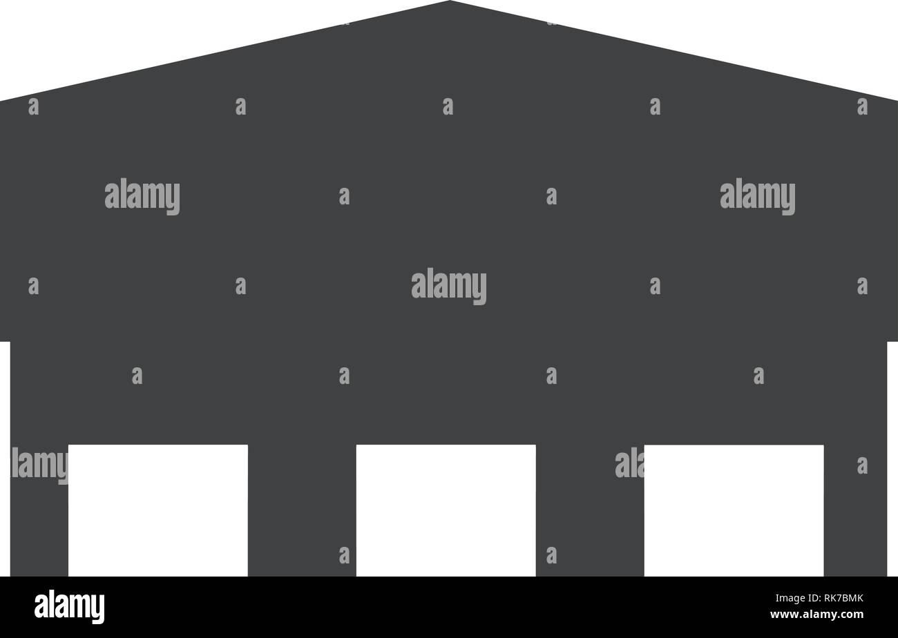 Vector icon factory or warehouse for cargo delivery with three doors ...