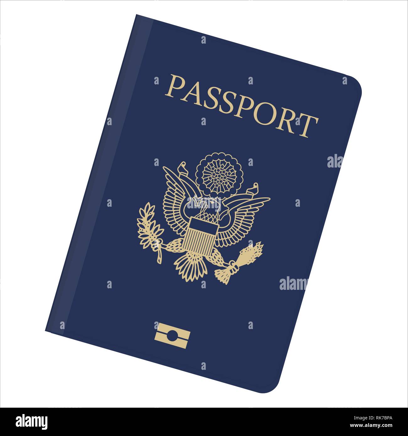 Passport of United States of American. Blue passport icon. Traveling ...