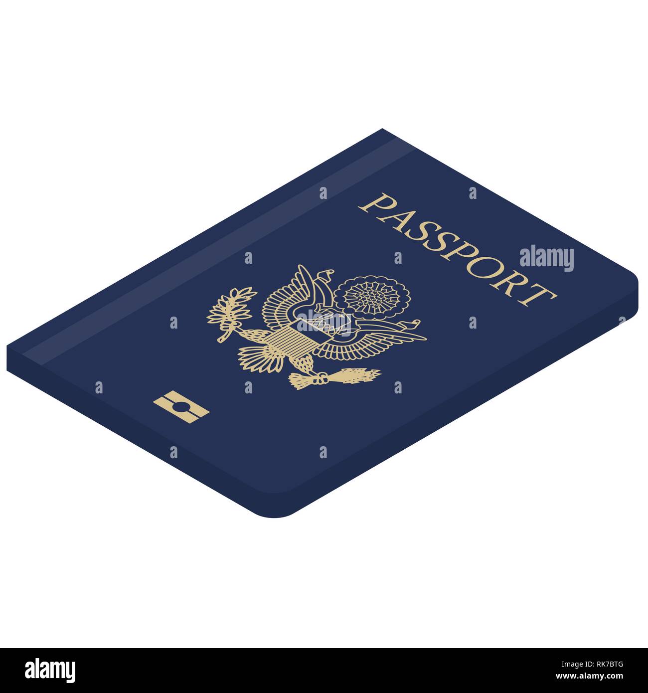Passport of United States of American. Blue isometric passport icon ...