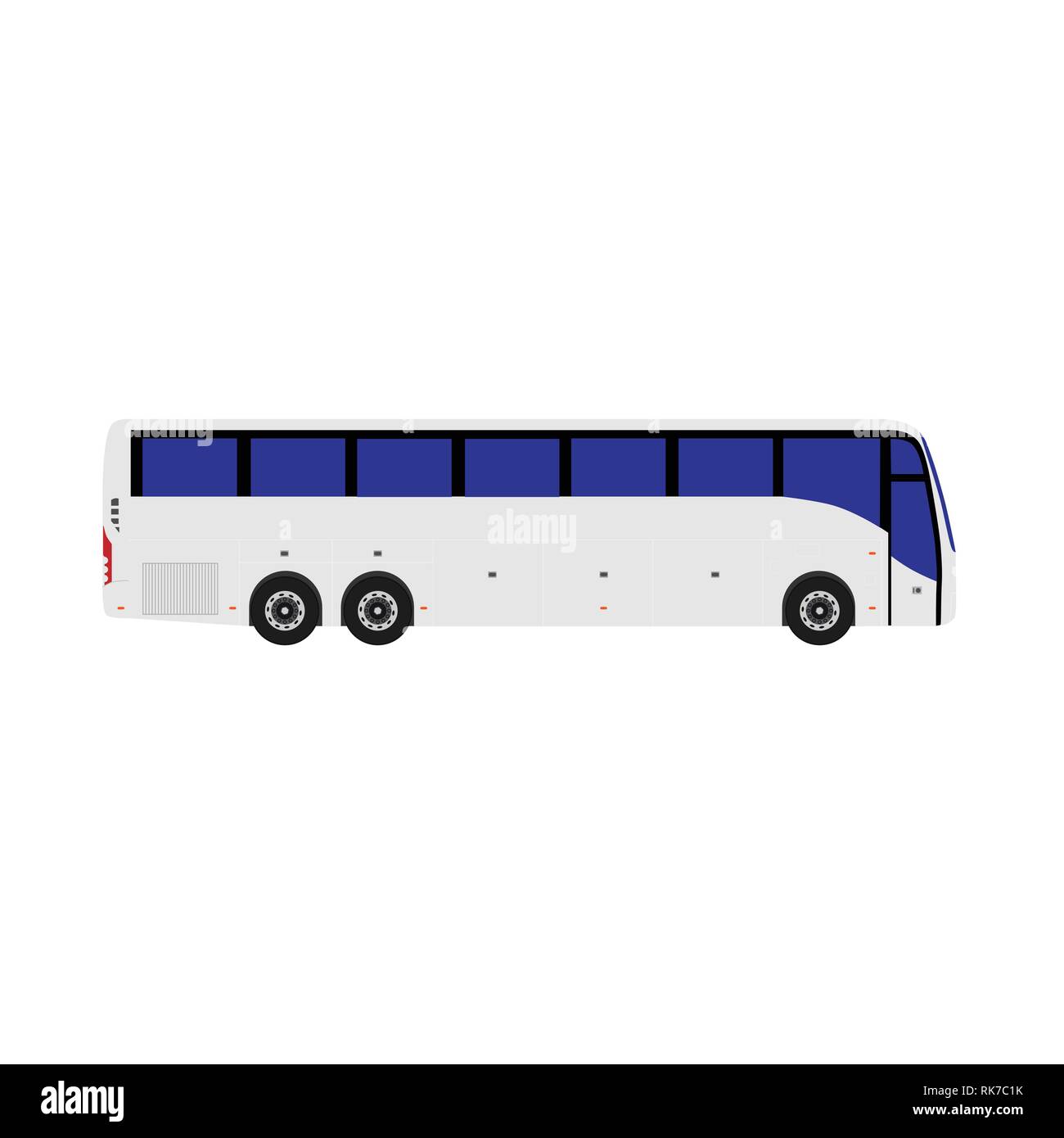 White city bus vector isolated icon, tourist bus, commercial bus Stock ...
