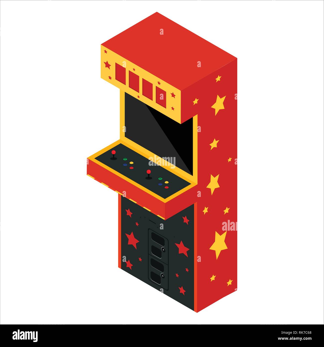 Vector isometric retro arcade game machine. Gaming machine icon Stock ...