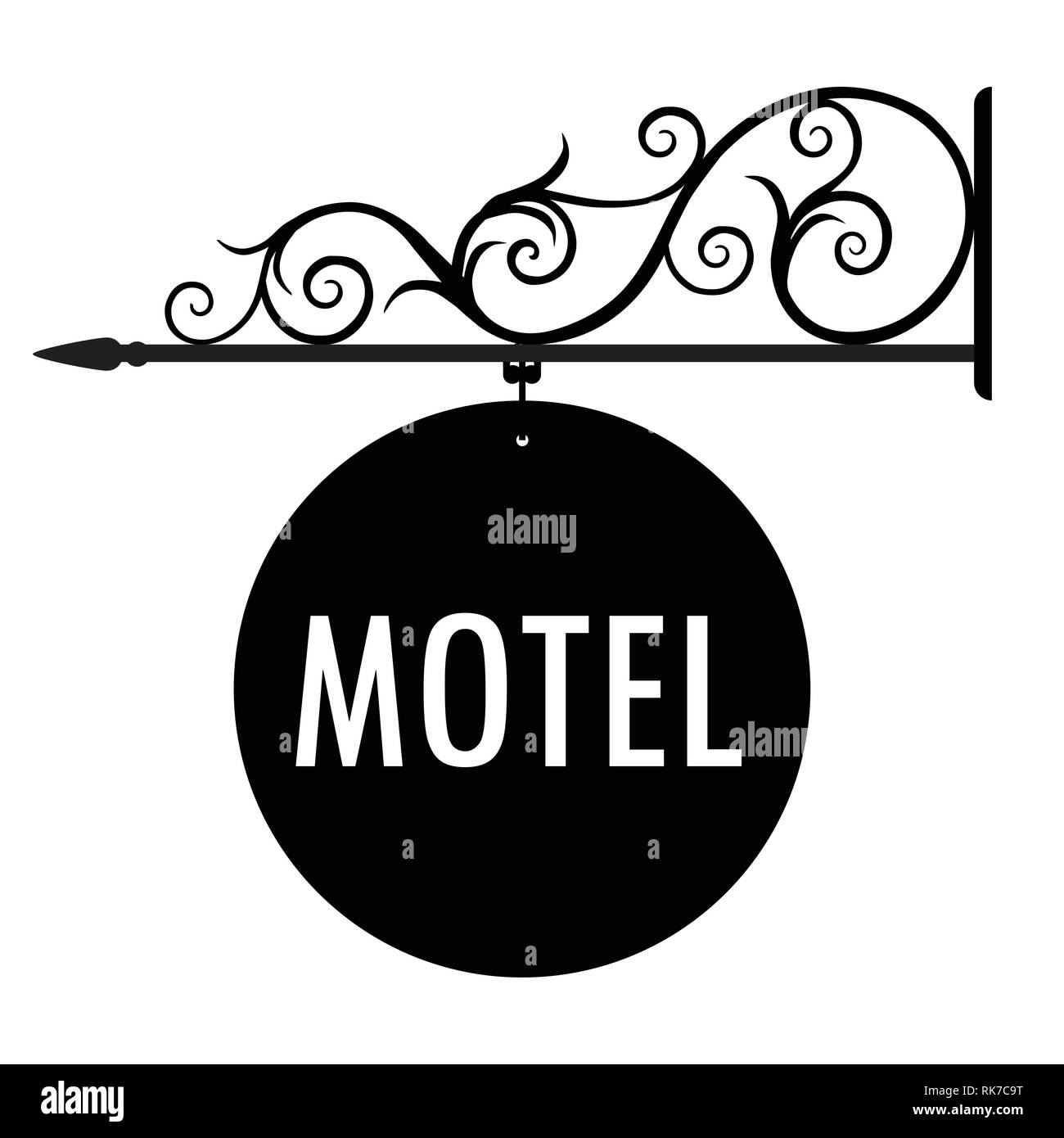 Vector illustration motel vintage, old sign. Signage sign route hanging ...