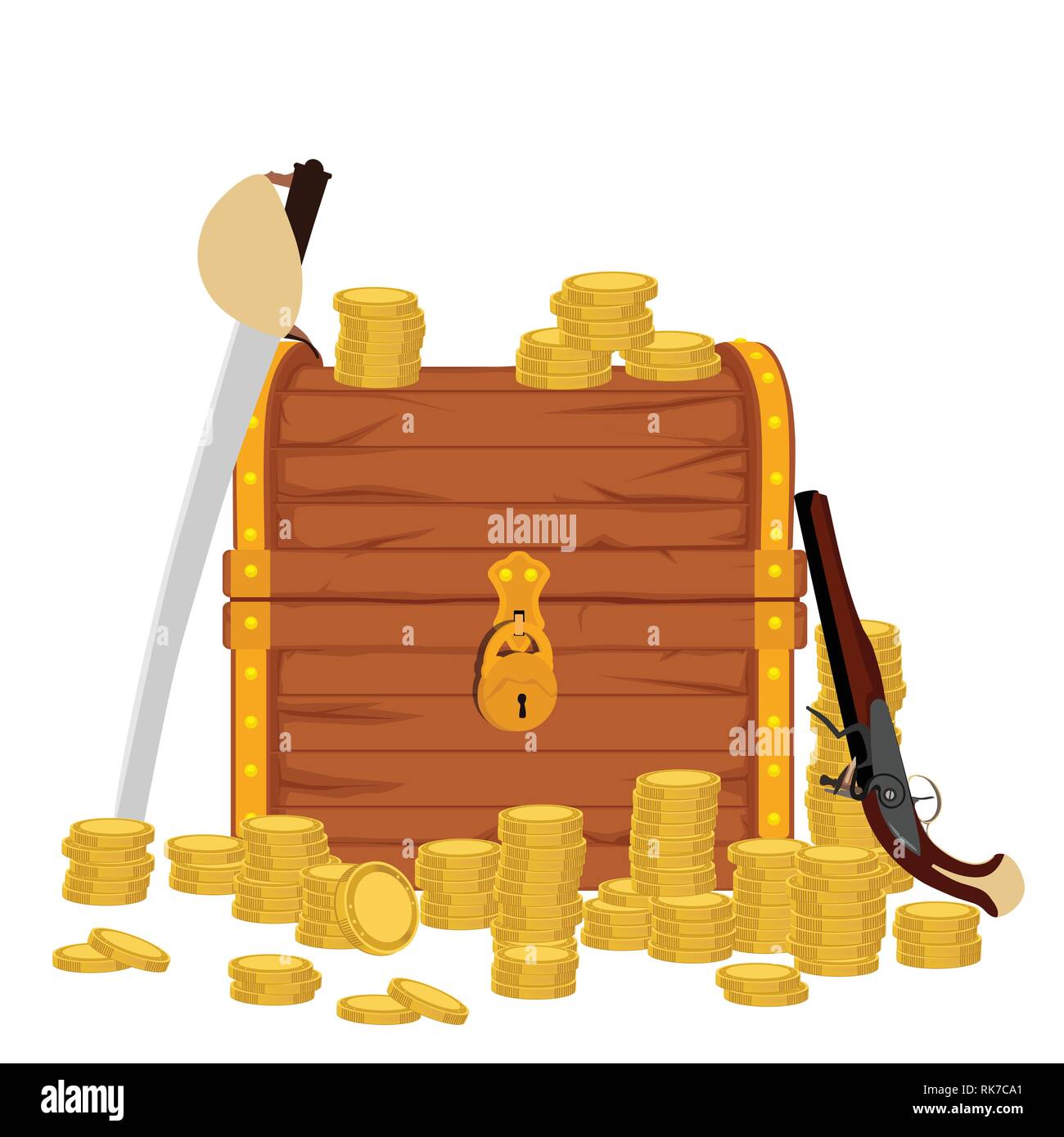 Medieval treasure find gold Stock Vector Images - Alamy