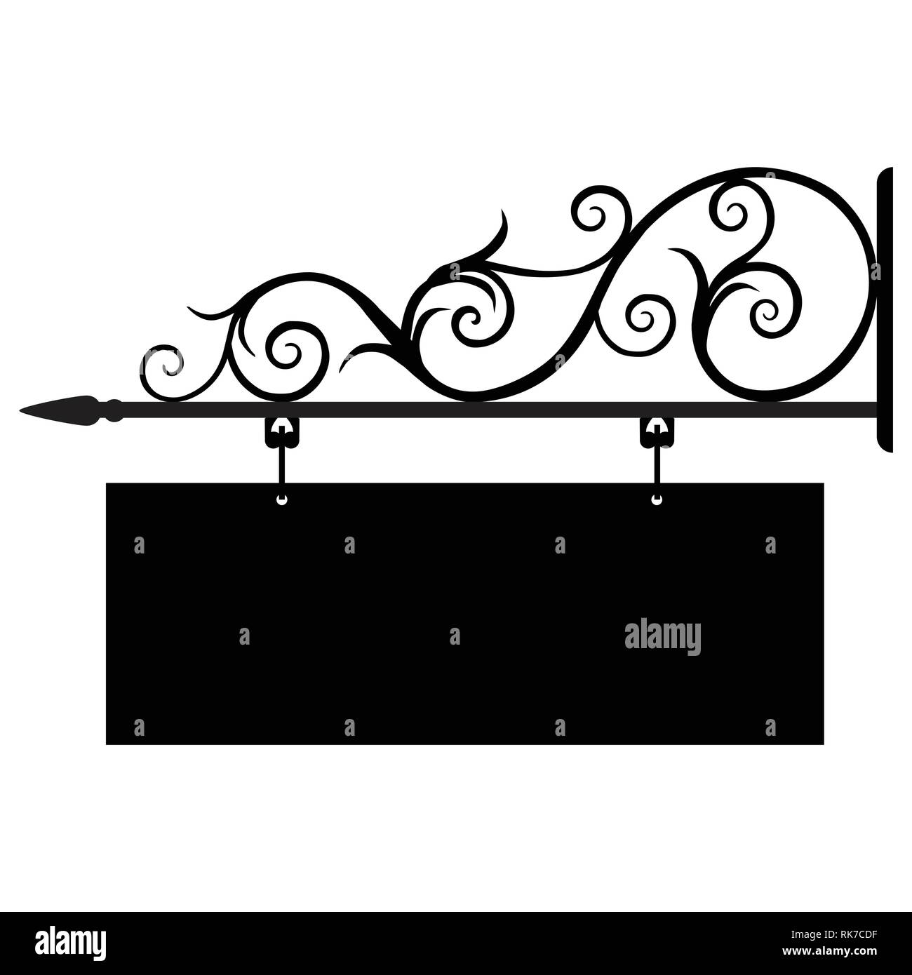 Vector illustration blank hotel vintage, old sign. Signage shop sign ...