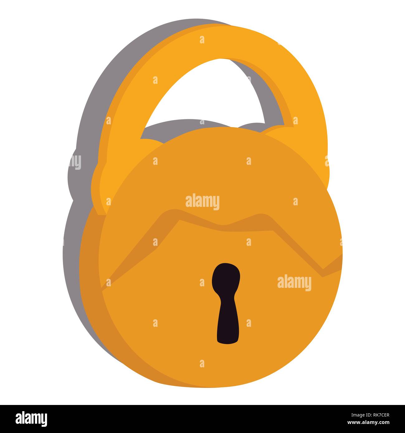 Vintage, antique old big lock, padlock isolated on white background ...