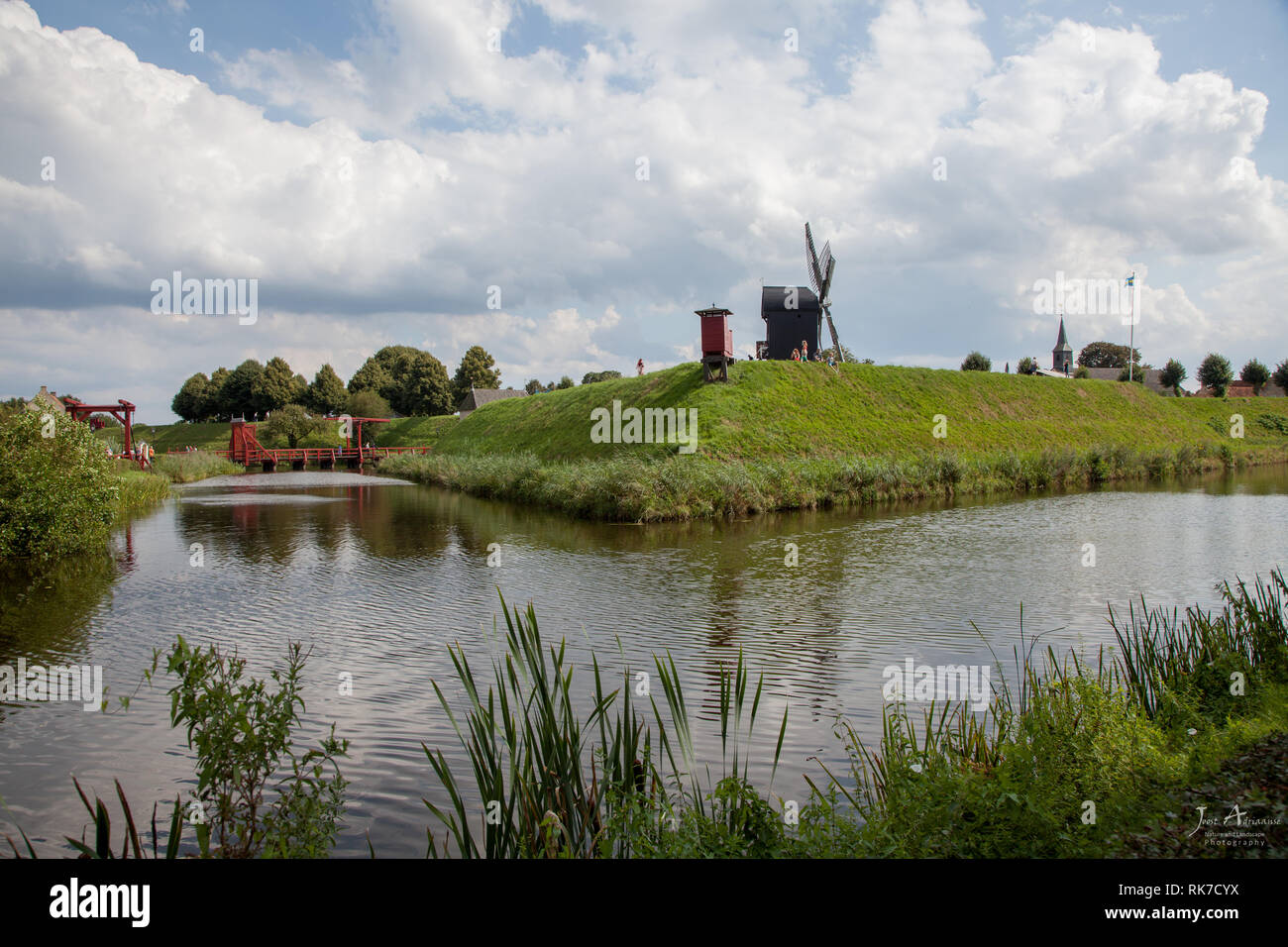 Entrance to the old fortress (stronghold) city of Bourtangne in the ...