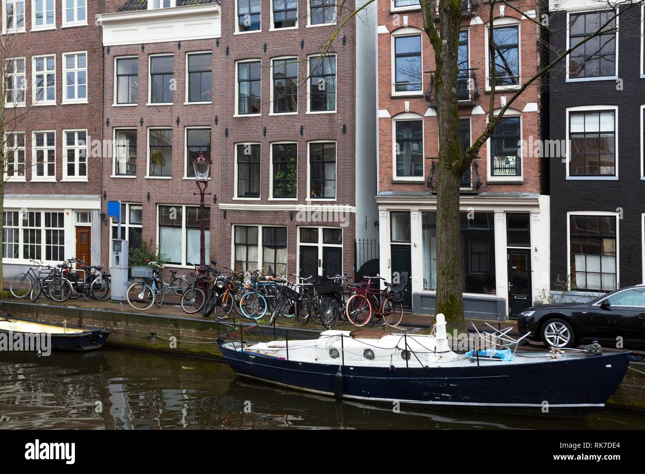 beautiful streets, bridges and channels in the famous city of amsterdam ...