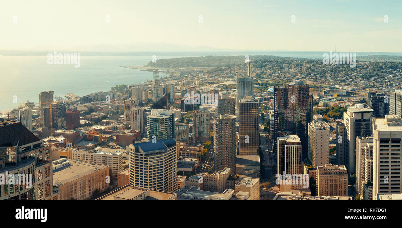 Seattle rooftop view with city urban architecture Stock Photo - Alamy