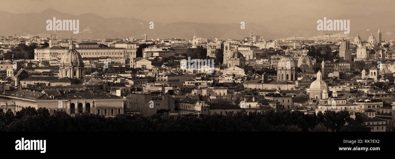 Rome rooftop view with ancient architecture in Italy Stock Photo - Alamy