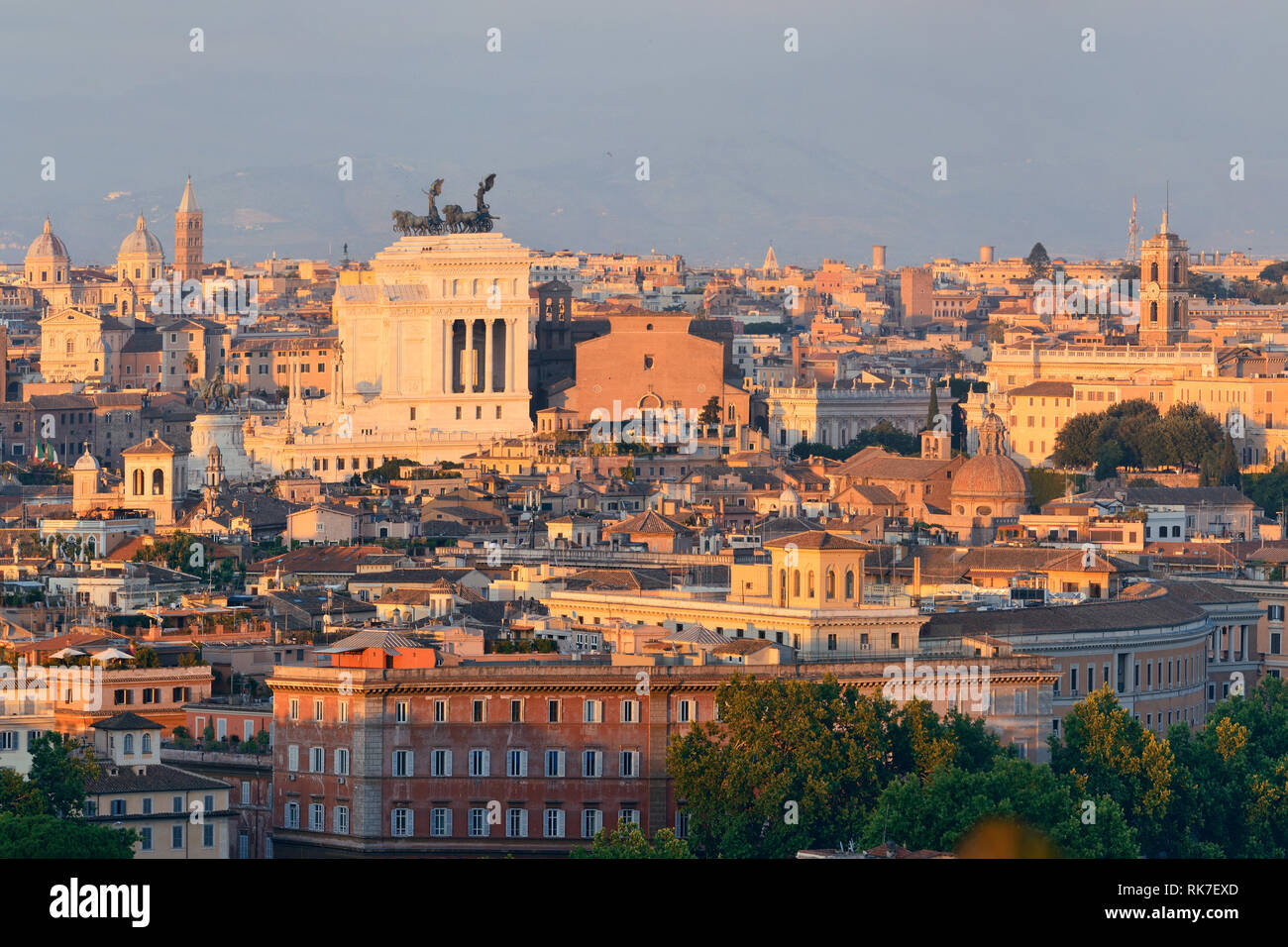 Rome rooftop view with ancient architecture in Italy Stock Photo - Alamy