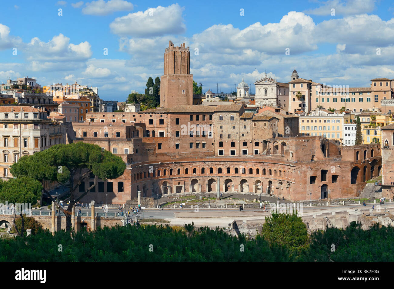 Rome rooftop view with ancient architecture in Italy Stock Photo - Alamy