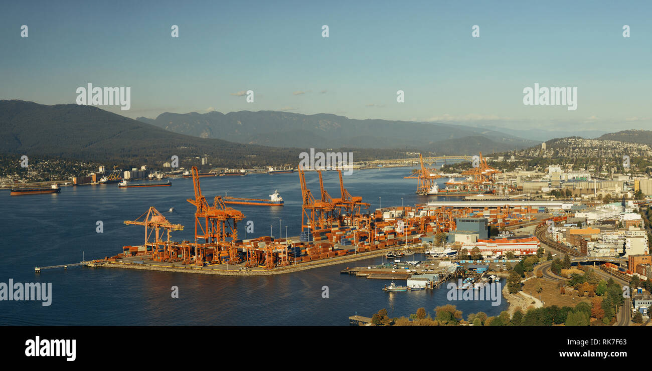 Vancouver rooftop view with urban architecture and city skyline Stock ...