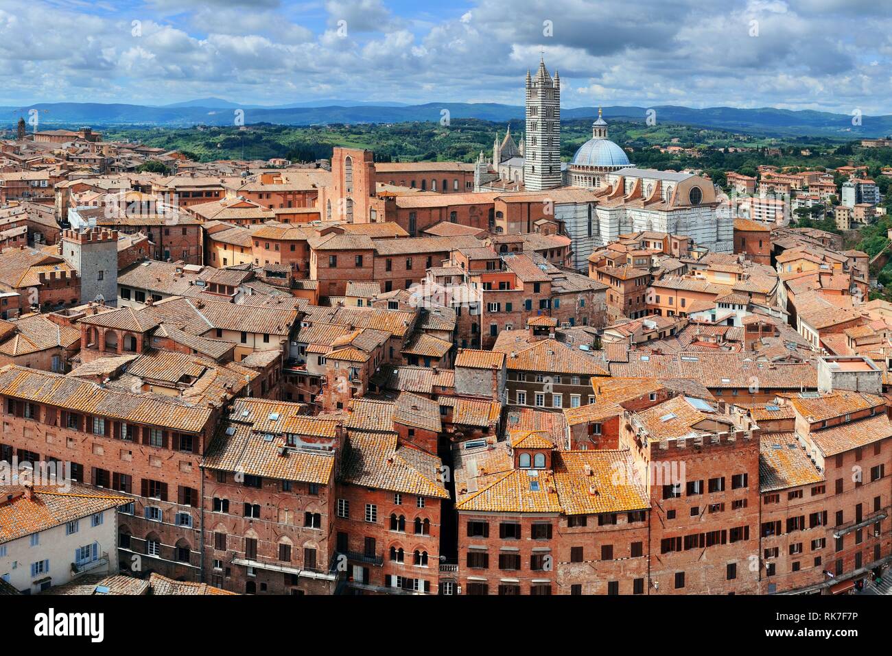 Medieval town Siena rooftop view with historic buildings in Italy Stock ...