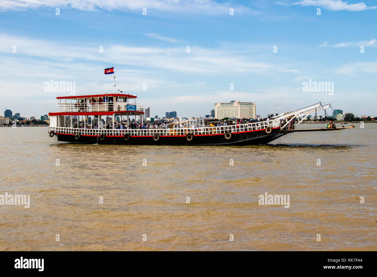 Boats on Mekong river Phnom Penh Cambodia Stock Photo - Alamy