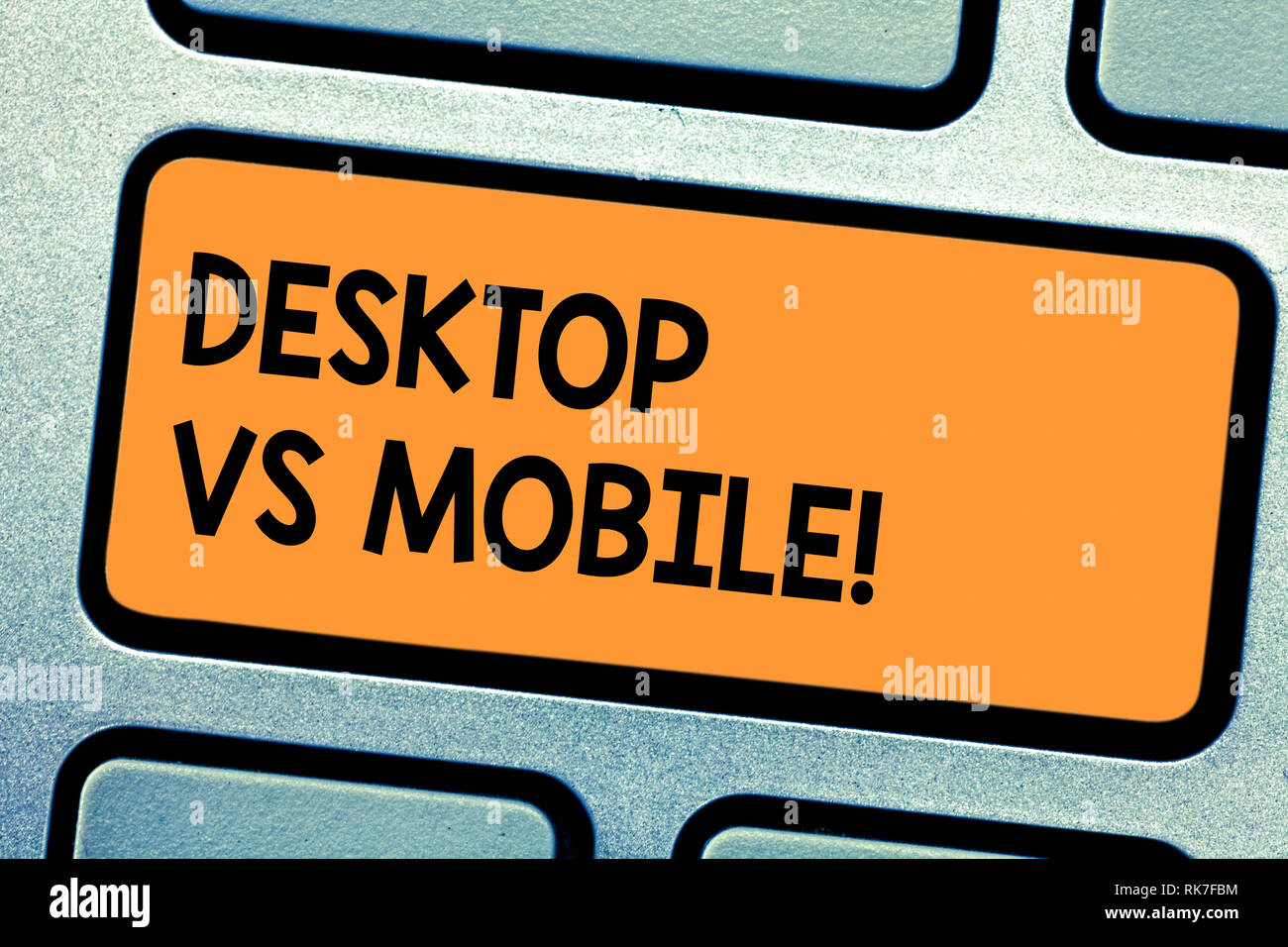 Word writing text Desktop Vs Mobile. Business concept for comparing ...