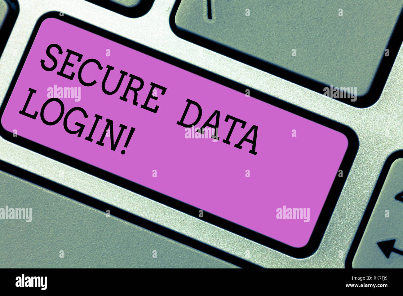 Conceptual hand writing showing Secure Data Login. Business photo text ...