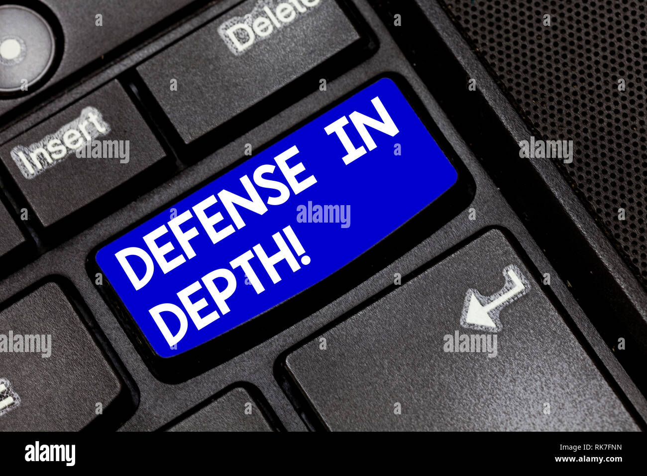 Handwriting text Defense In Depth. Concept meaning arrangement ...