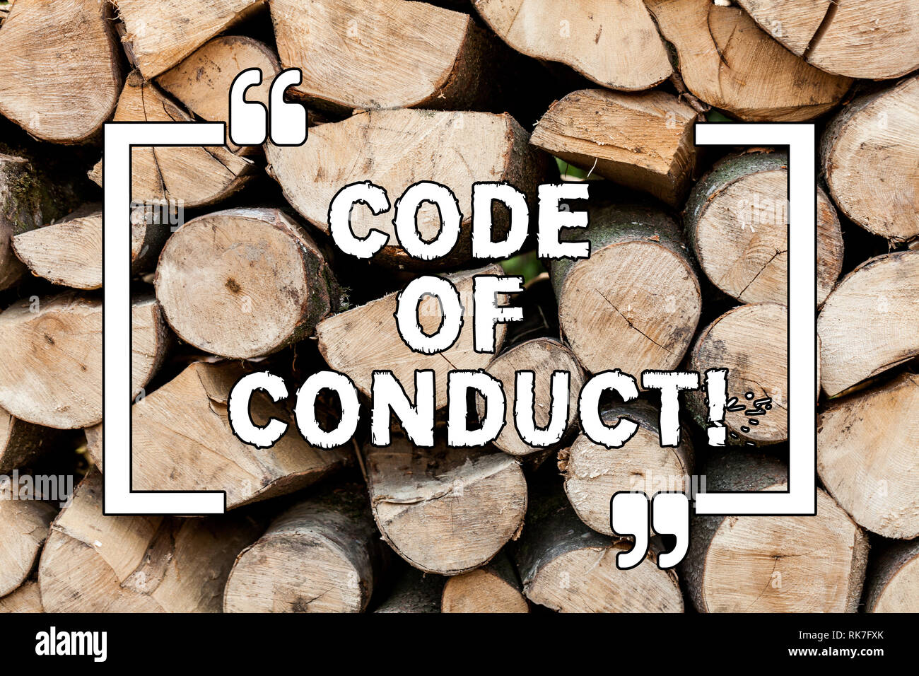Handwriting text writing Code Of Conduct. Concept meaning Ethics rules ...