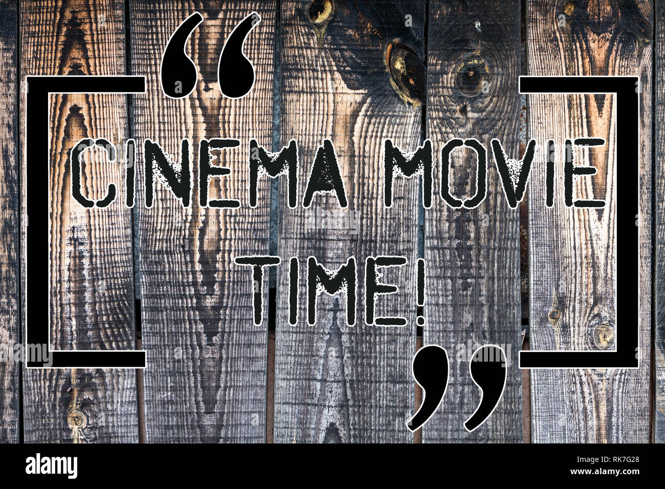 Handwriting text Cinema Movie Time. Concept meaning which entertainment ...