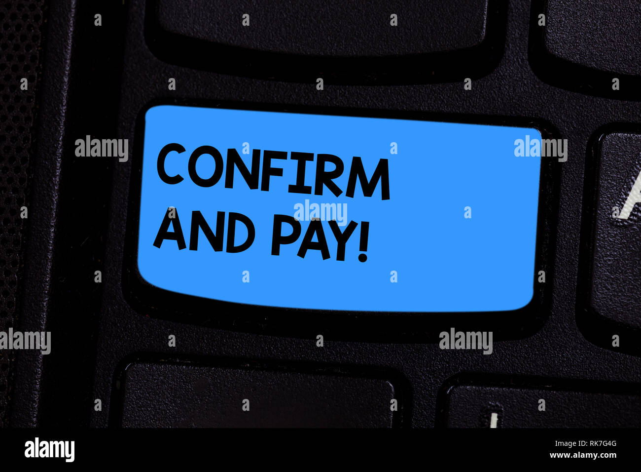 Text sign showing Confirm And Pay. Conceptual photo Check out your ...