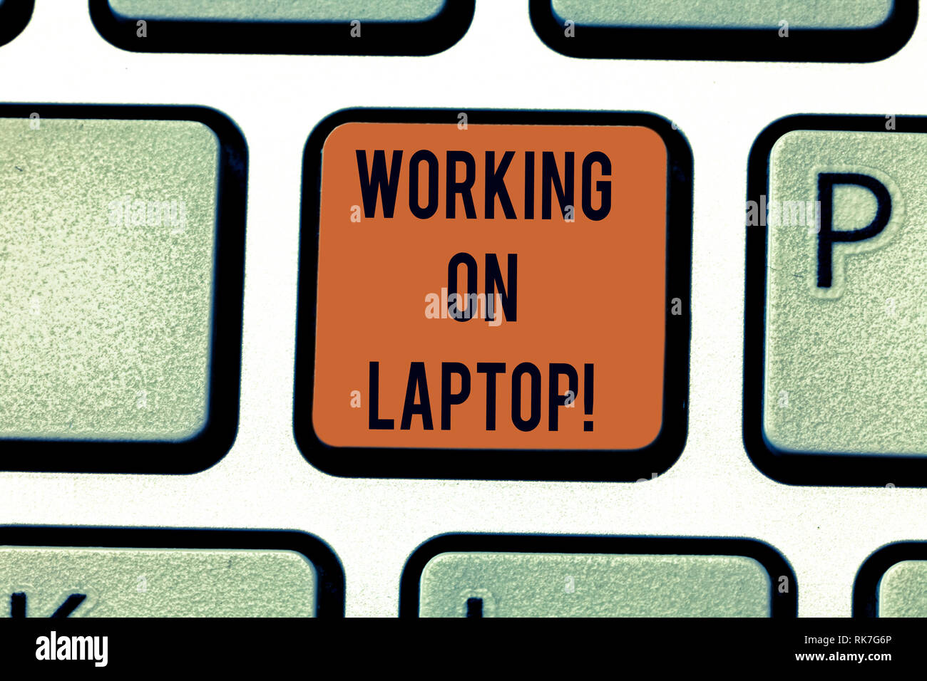 Word writing text Working On Laptop. Business concept for getting job ...