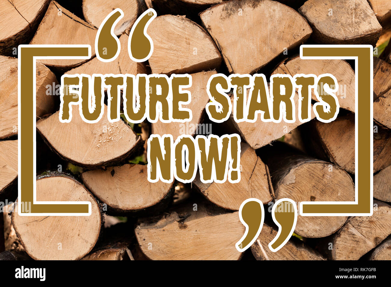 Writing note showing Future Starts Now. Business photo showcasing ...