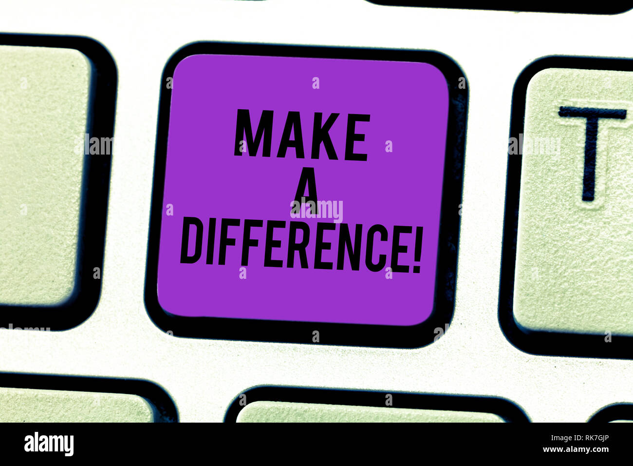 Conceptual hand writing showing Make A Difference. Business photo ...