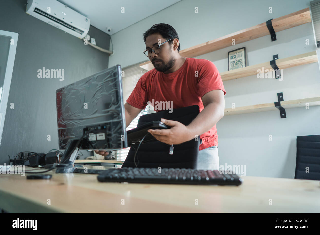 Setting Up A Home Office High Resolution Stock Photography and Images ...