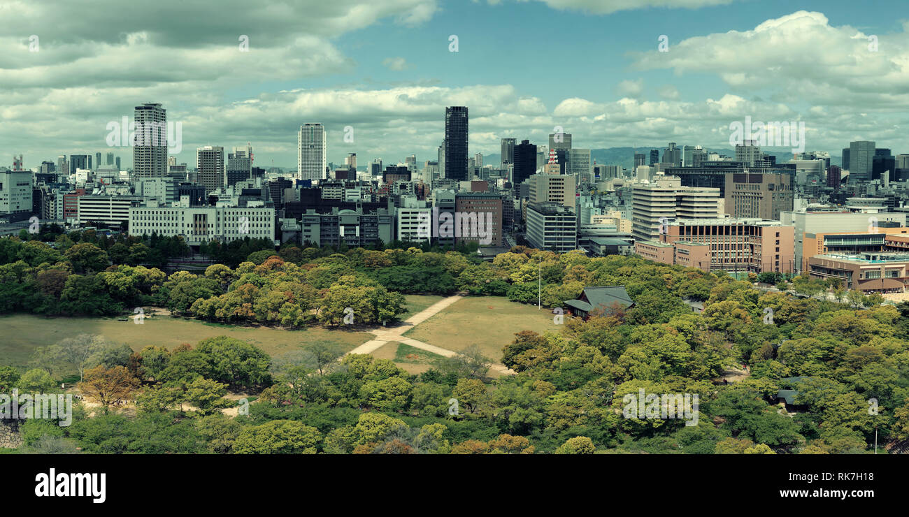 Osaka urban city park rooftop view. Japan Stock Photo - Alamy