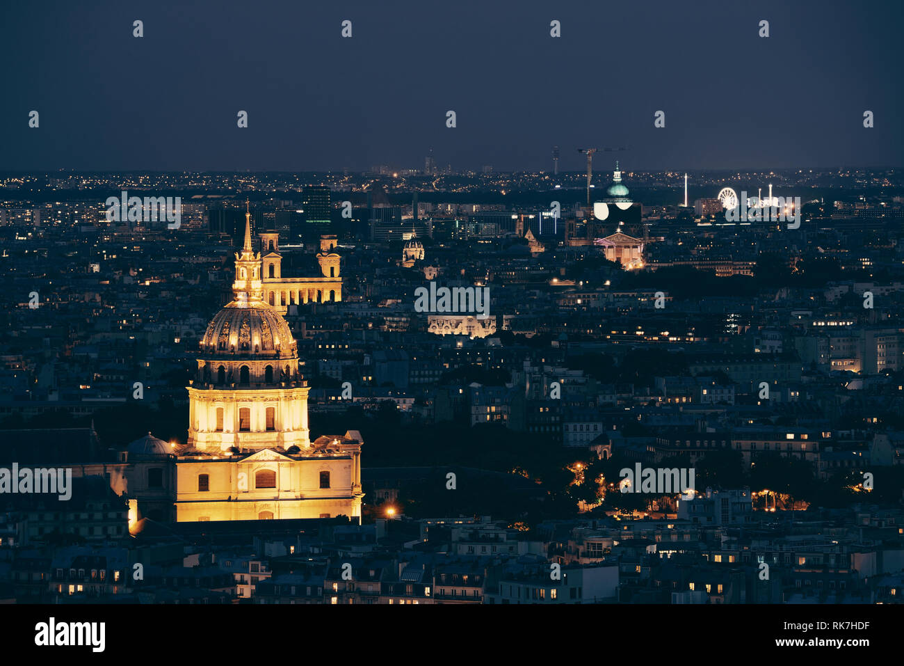 Paris city skyline rooftop view at night, France Stock Photo - Alamy