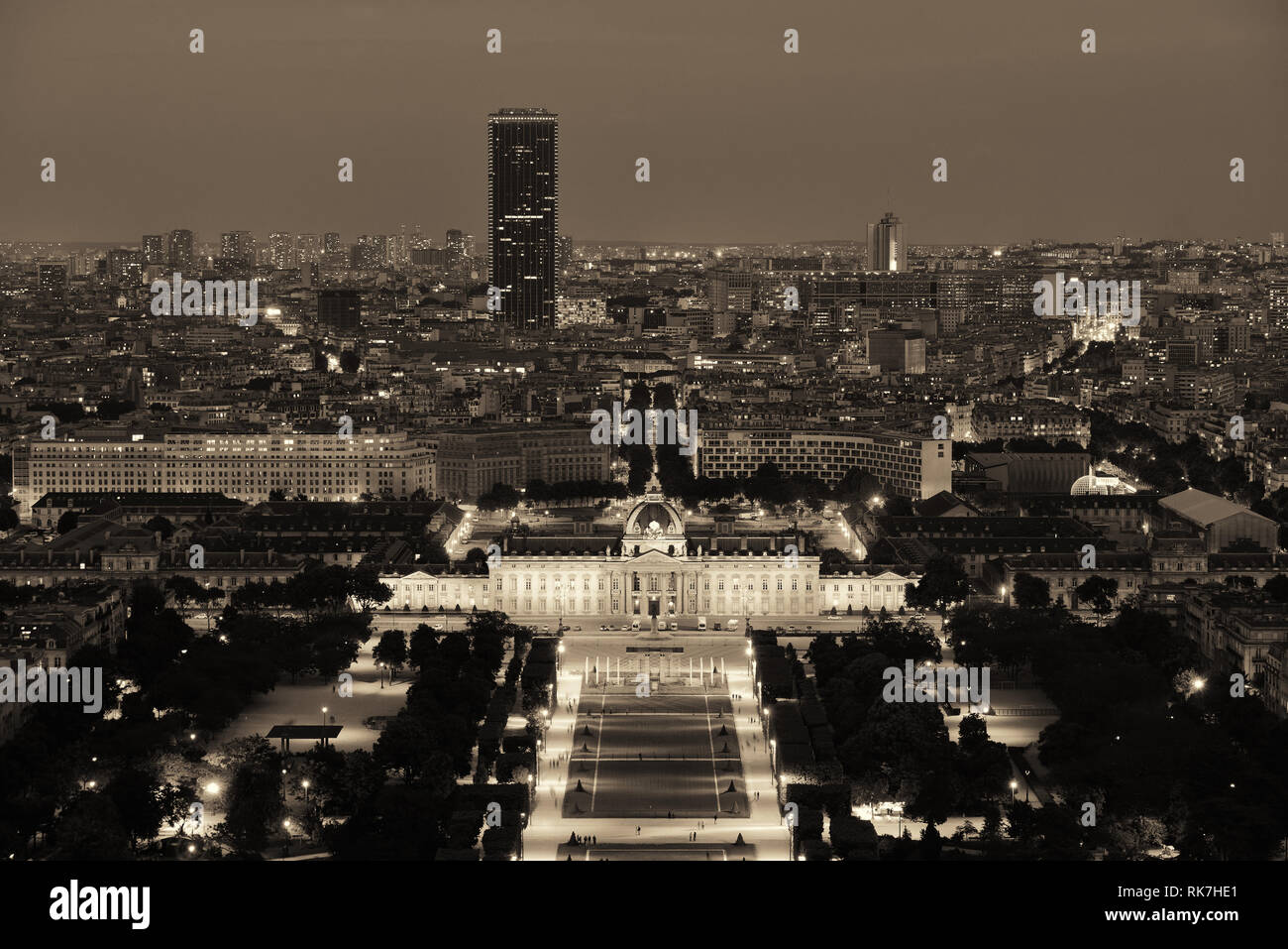 Paris city skyline rooftop view at night, France Stock Photo - Alamy