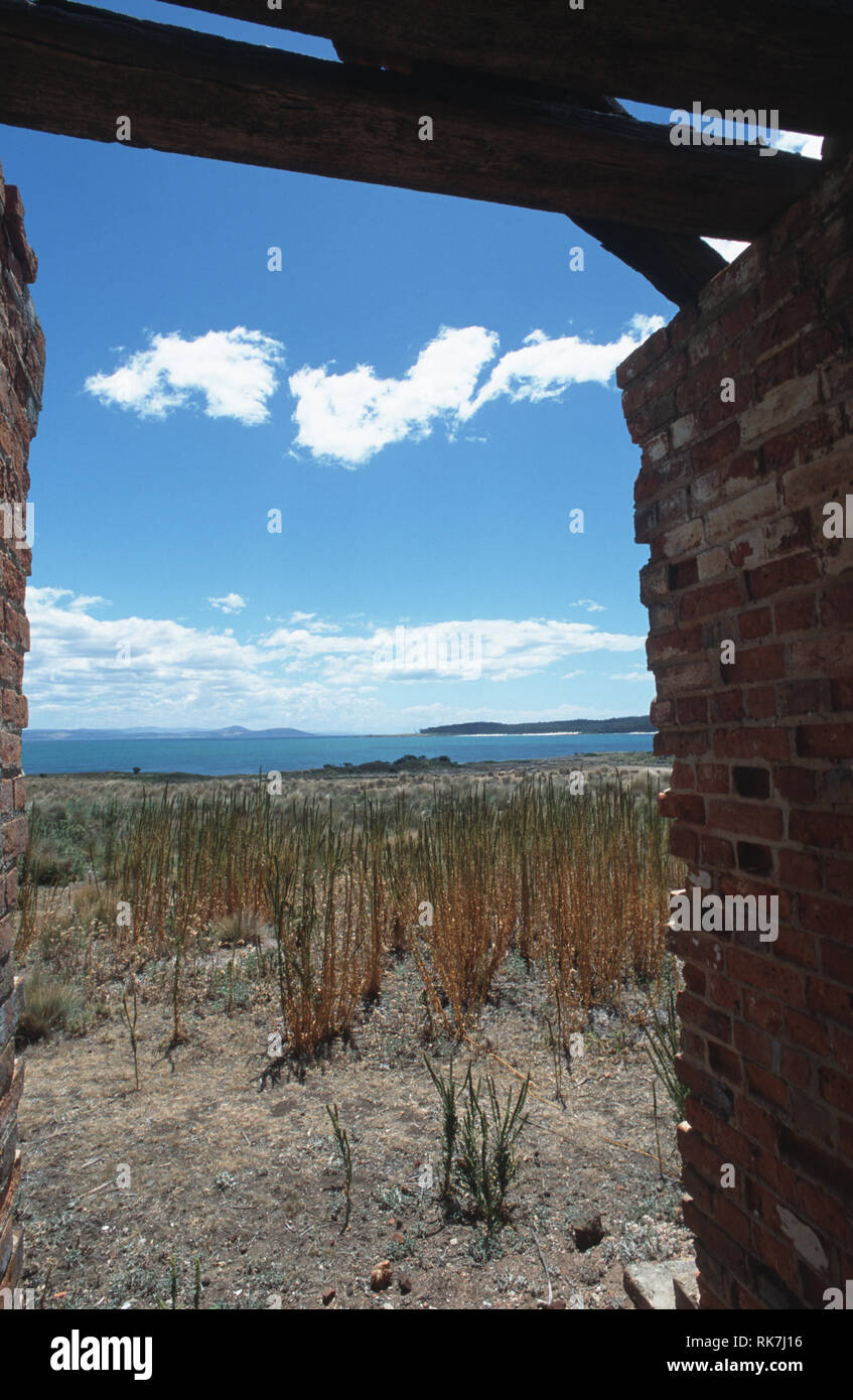 Convict ruins on Maria Island, a National Park on Tasmania's southeast ...