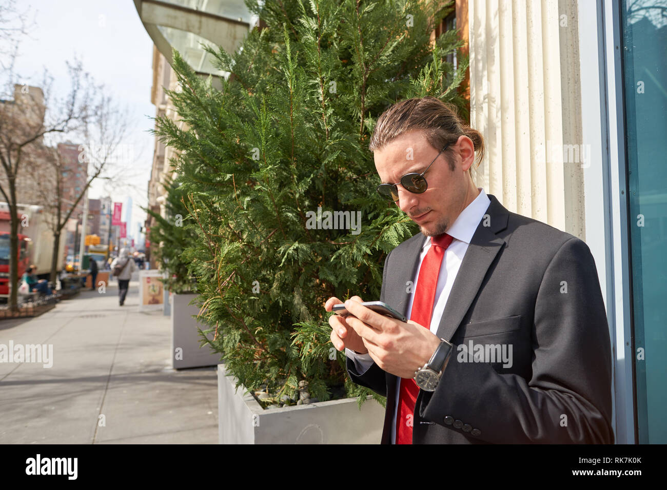 NEW YORK - CIRCA MARCH, 2016: outdoor portrait of man in New York. The ...
