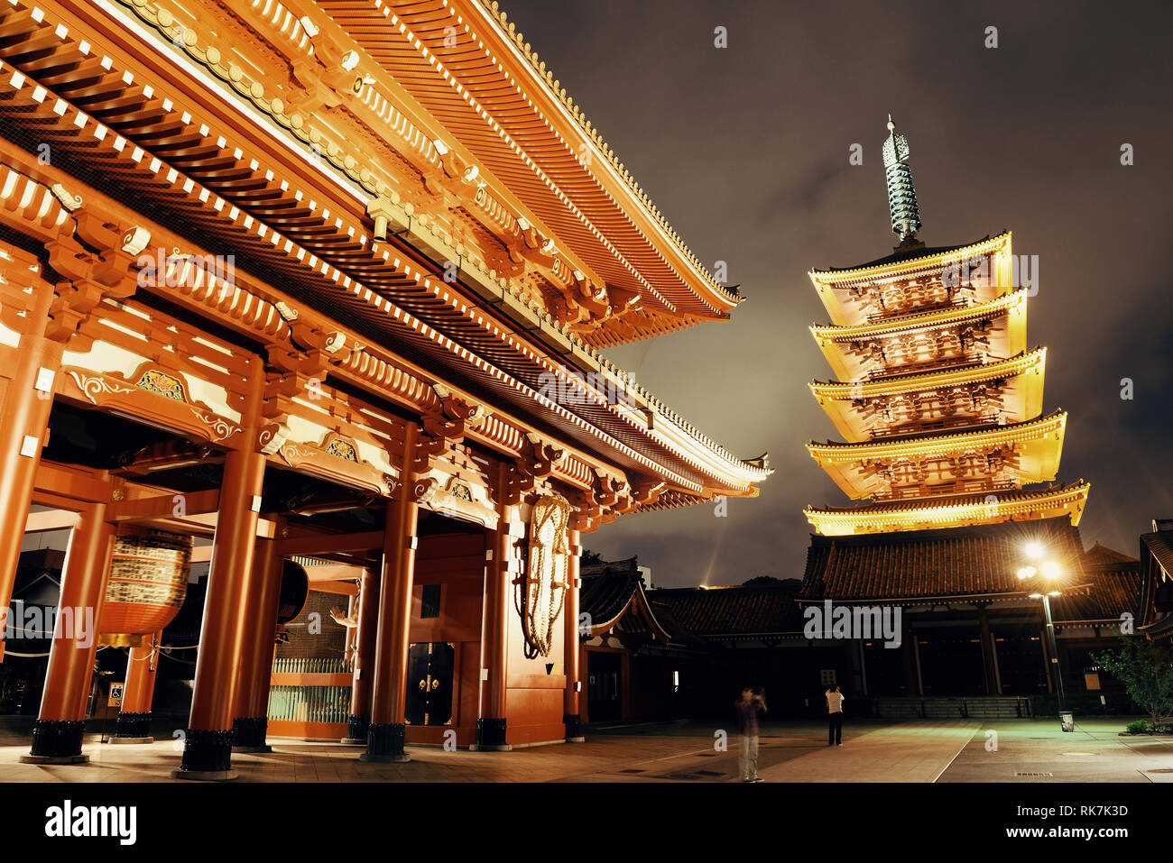 Sensoji Temple in Tokyo Japan at night Stock Photo - Alamy