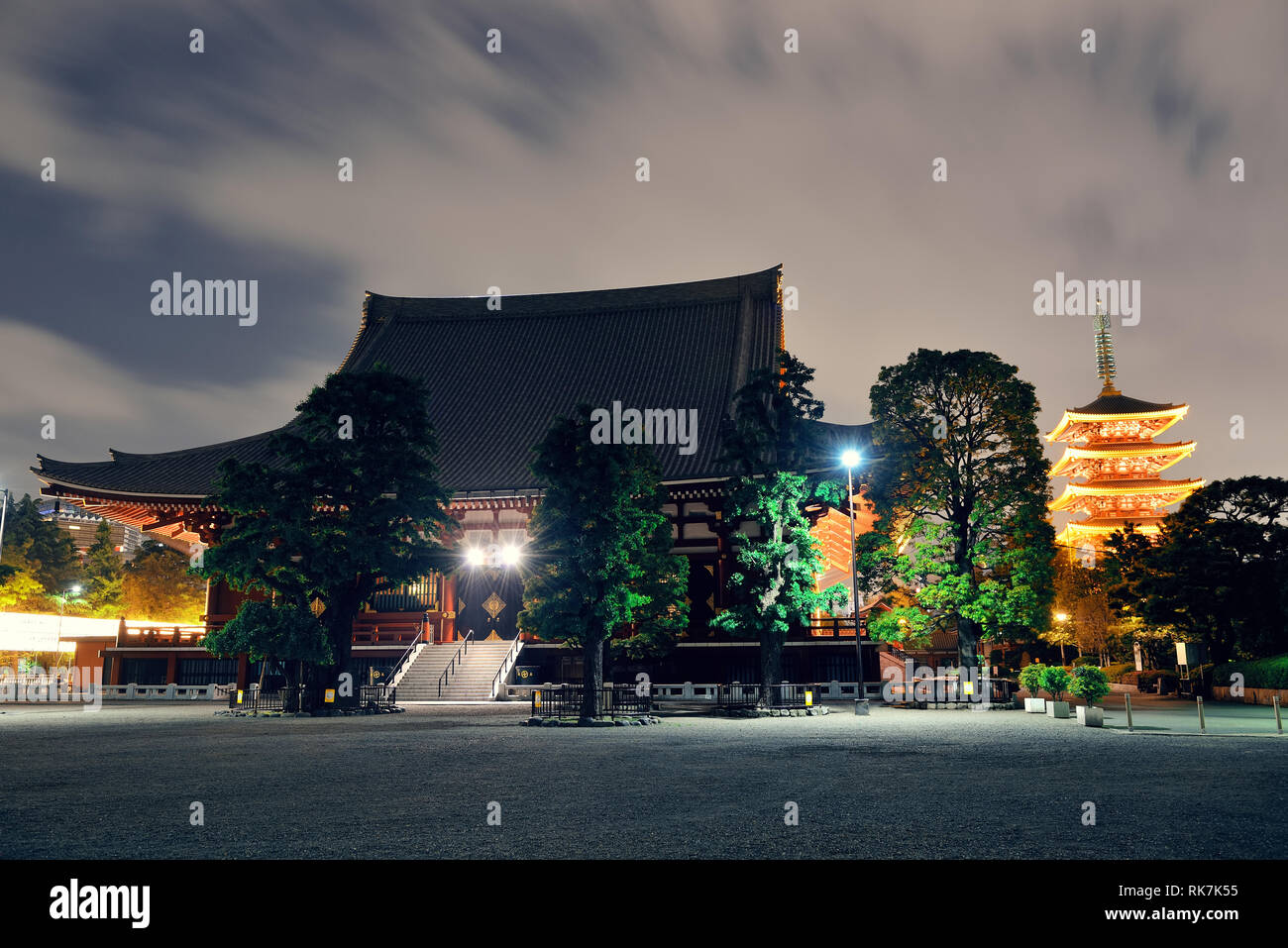Sensoji Temple in Tokyo Japan at night Stock Photo - Alamy