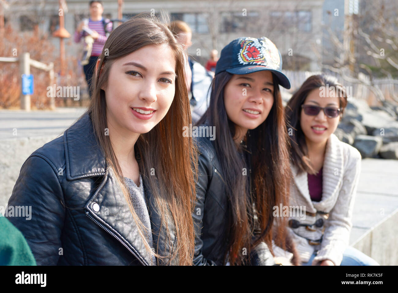 NEW YORK - CIRCA MARCH, 2016: outdoor portrait of young people in ...